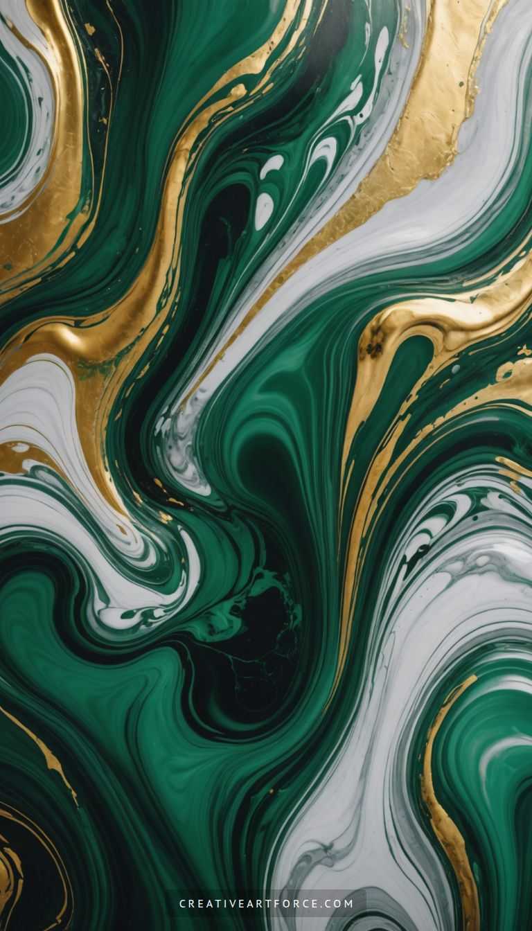 Emerald and Gold Marble Abstract Art: Luxurious Inspirations for Modern ...